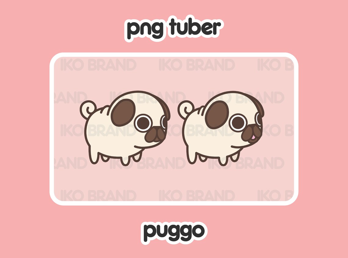 Pngtuber Pug Chibi Cute Kawaii Twitch Youtube Vtuber Streaming Ready to ...