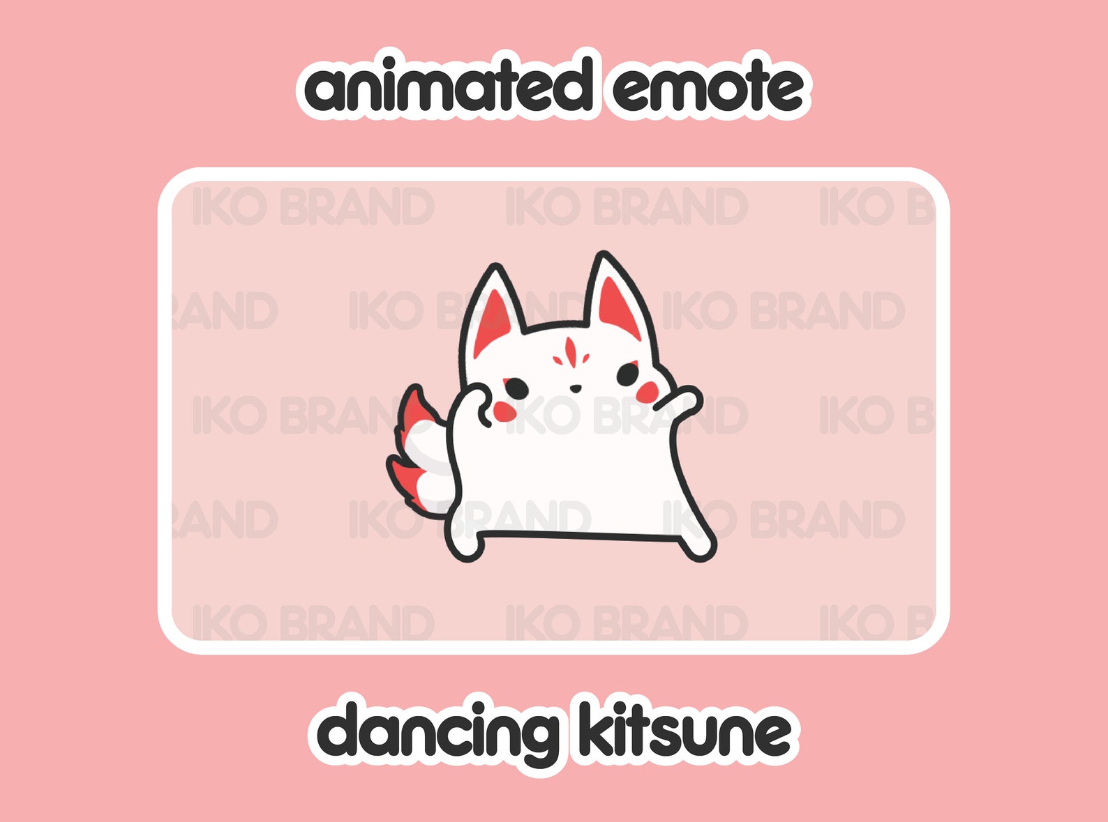 Animated Emote Dancing Kitsune Cute Kawaii Chibi - Etsy
