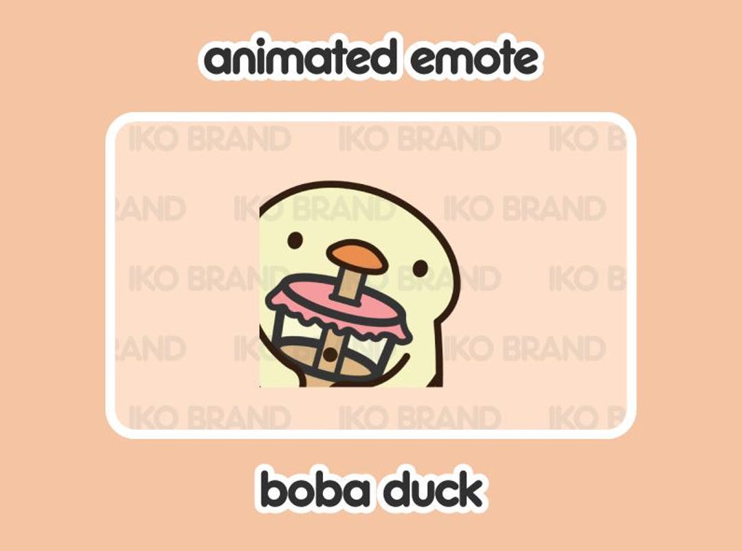 Animated Emote - Duck Boba | Bubble Tea | Cute | Kawaii | Chibi ...