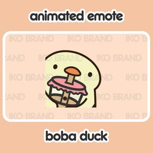 Animated Emote - Duck Boba | Bubble Tea | Cute | Kawaii | Chibi ...
