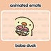 Animated Emote - Duck Boba | Bubble Tea | Cute | Kawaii | Chibi ...