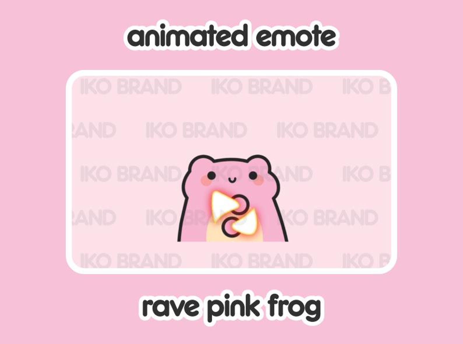 Animated Emote Pink Frog Rave Cute Kawaii Chibi Twitch, Youtube ...