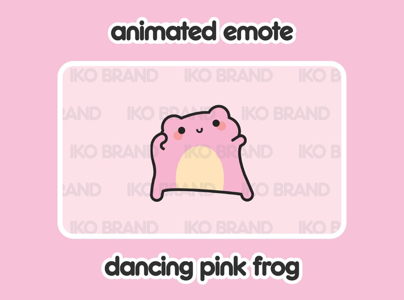 Animated Emote Pink Dancing Frog Cute Kawaii Chibi Twitch, Youtube ...