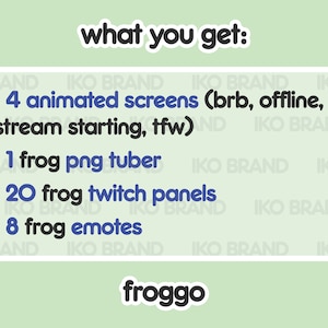 Twitch Stream Package - Frog | Cute | Chibi | Kawaii | 4 Animated ...