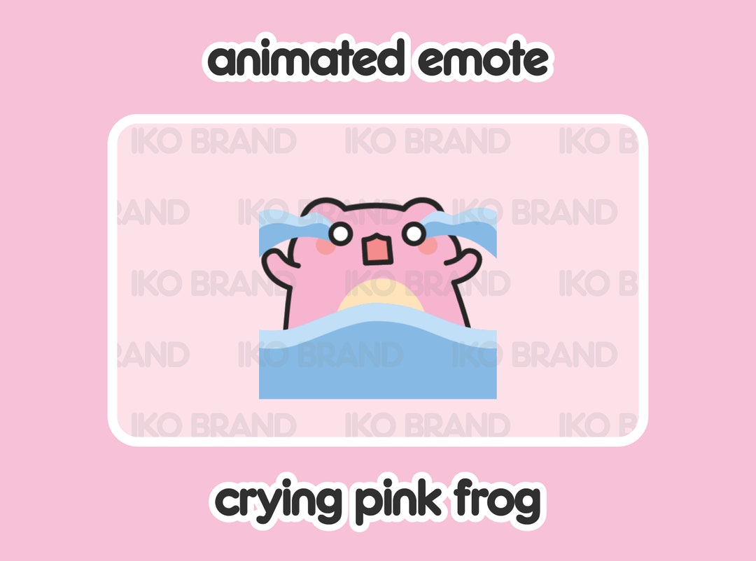 Crying Pink Frog Animated Emote: Twitch, Youtube, Discord (GIF Digital ...