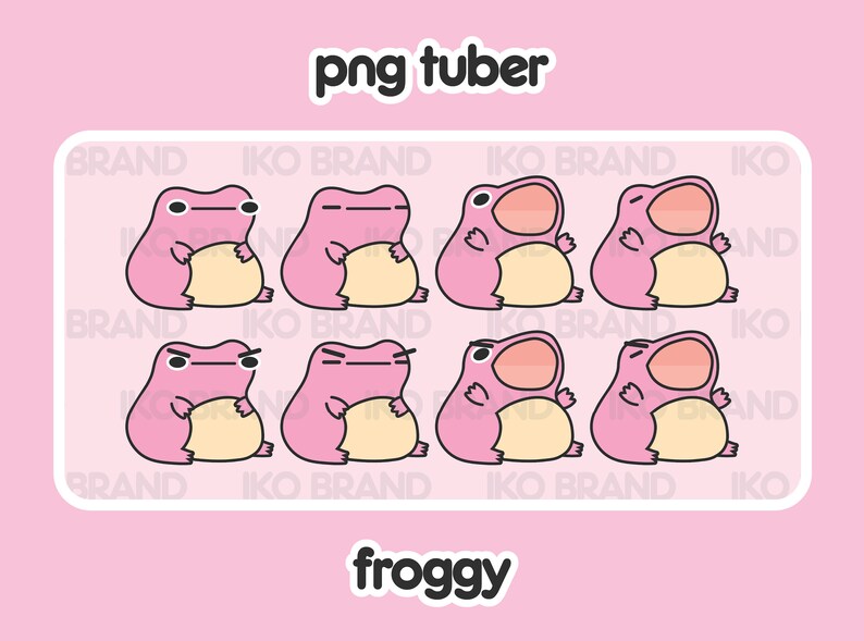 Pngtuber Pink Frog Chibi Cute Kawaii Twitch Youtube Vtuber Streaming Ready to Use and Download ...