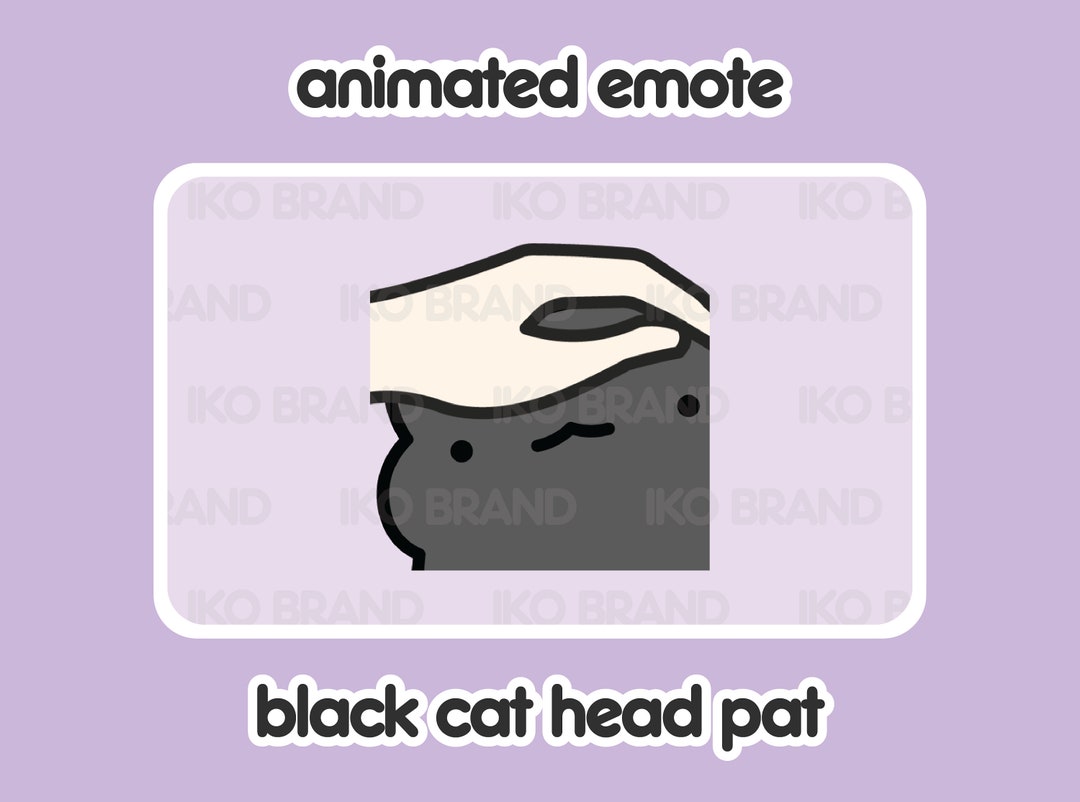 Animated Emote - Black Cat Head Pat | Petting | Cute | Kawaii | Chibi ...