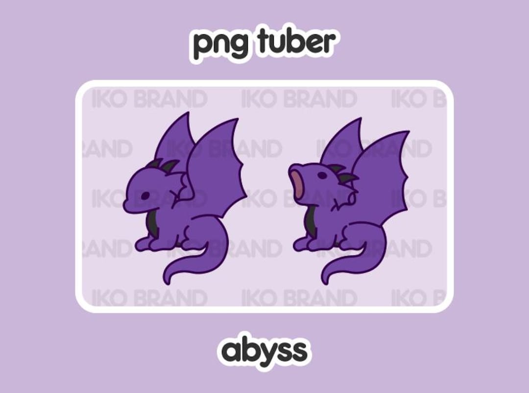 Dark Purple Dragon Pngtuber: Chibi Vtuber Avatar (digital Download) - Etsy