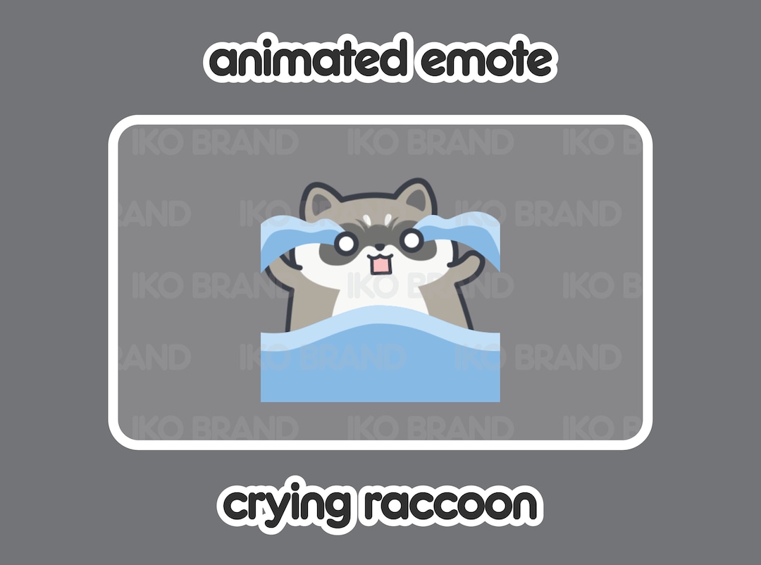 Animated Emote - Crying Raccoon | Cute | Kawaii | Chibi | Twitch ...
