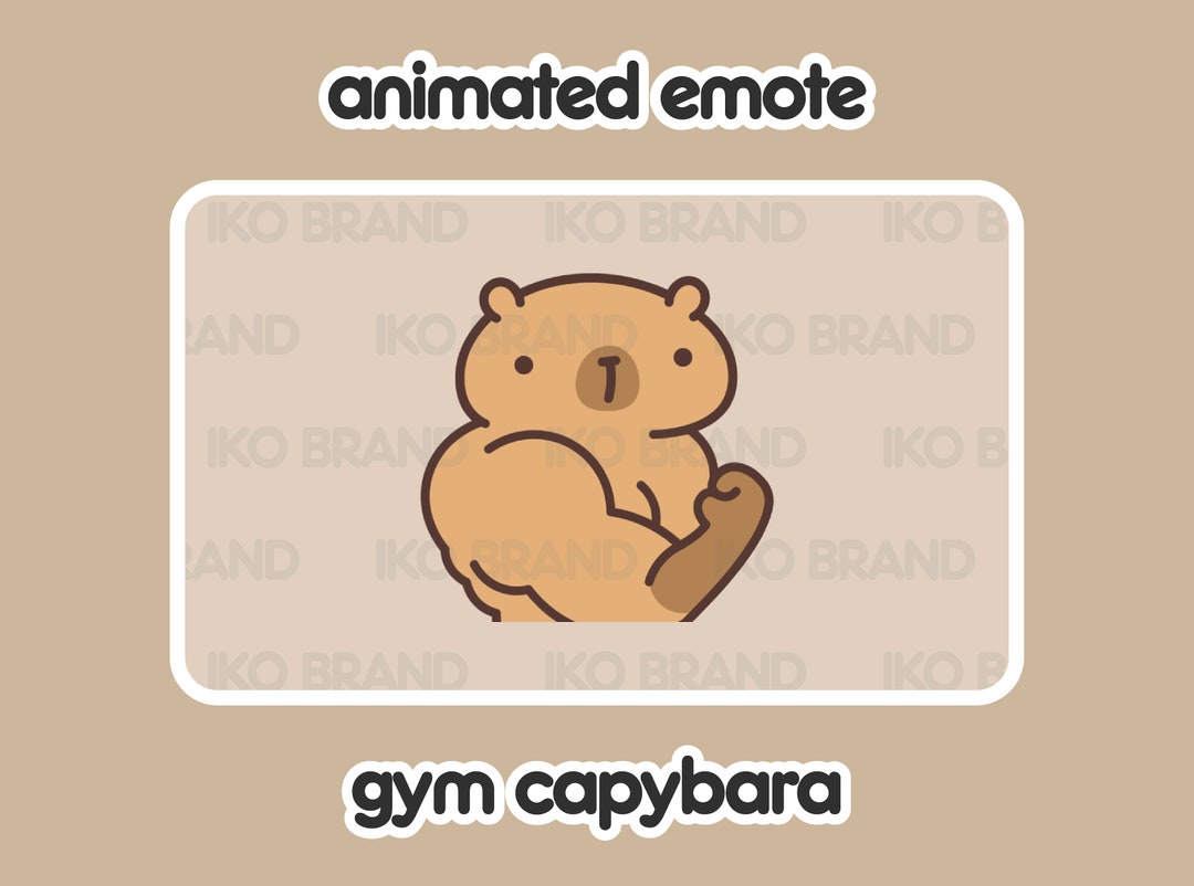 Animated Emote - Gym Capybara | Cute | Kawaii | Chibi | Twitch, Youtube ...