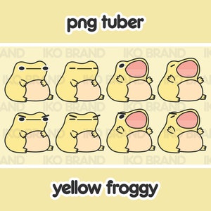 Pngtuber - Yellow Frog | Chibi | Cute | Kawaii | Twitch | Youtube | Vtuber | Streaming | Ready ...