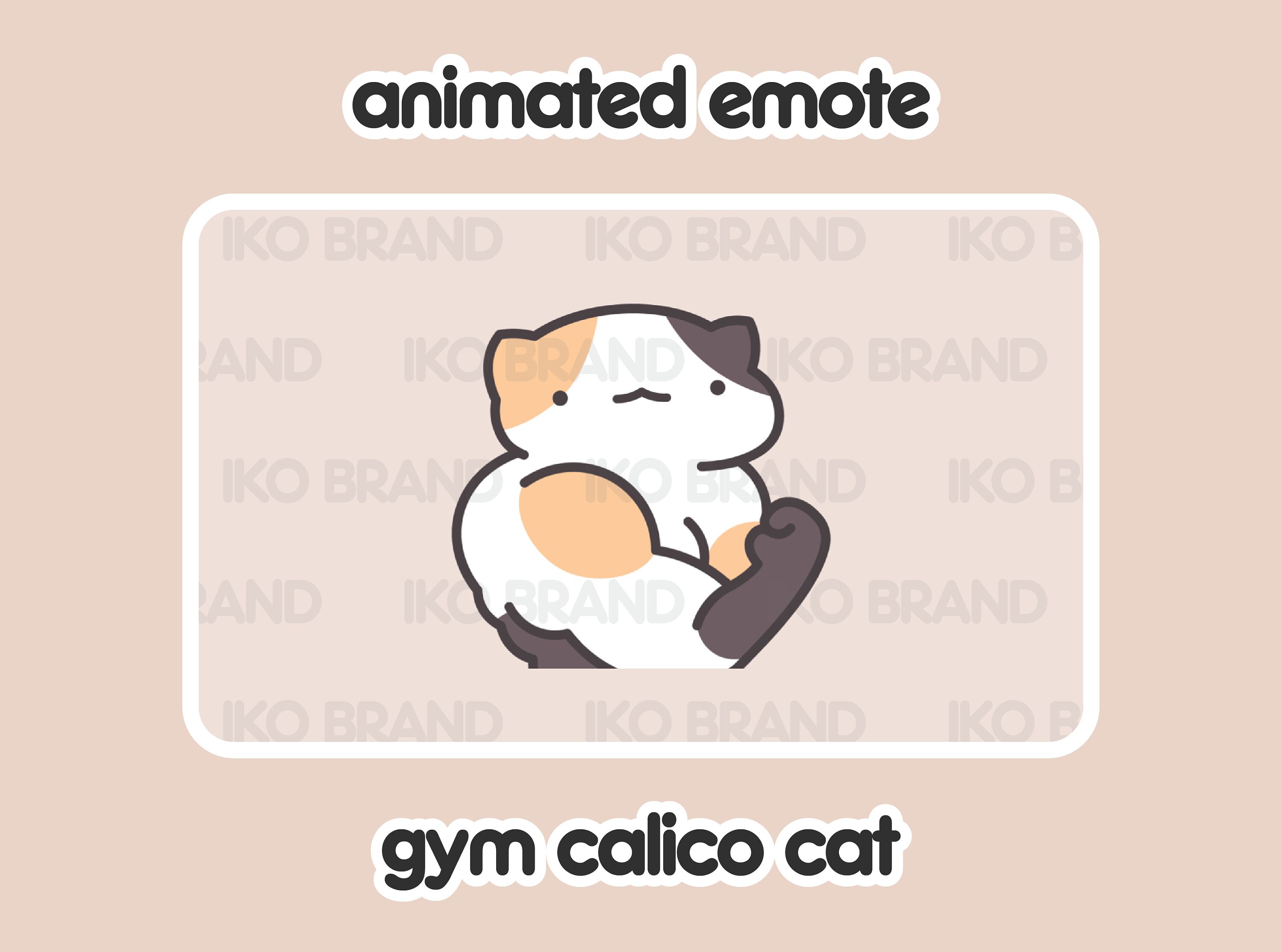 Gym Calico Cat Animated Emote - Twitch, Youtube, Discord (GIF Files) - Etsy