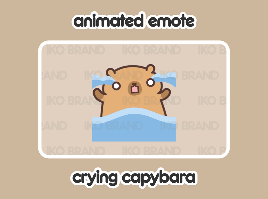 Animated Emote - Crying Capybara | Cute | Kawaii | Chibi | Twitch, Youtube, Discord | Stream ...