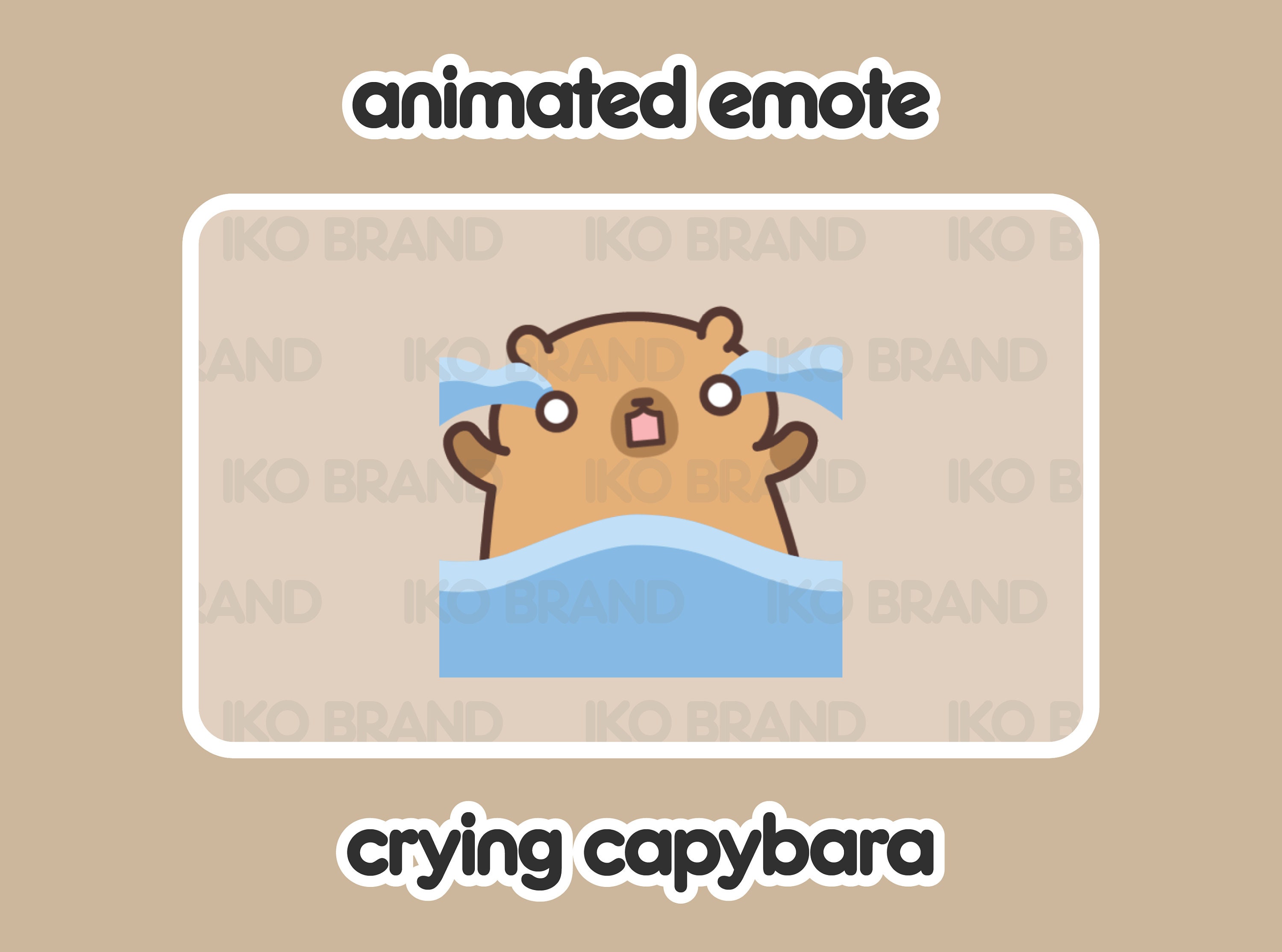 Animated Emote Crying Capybara Cute Kawaii Chibi Twitch, Youtube ...