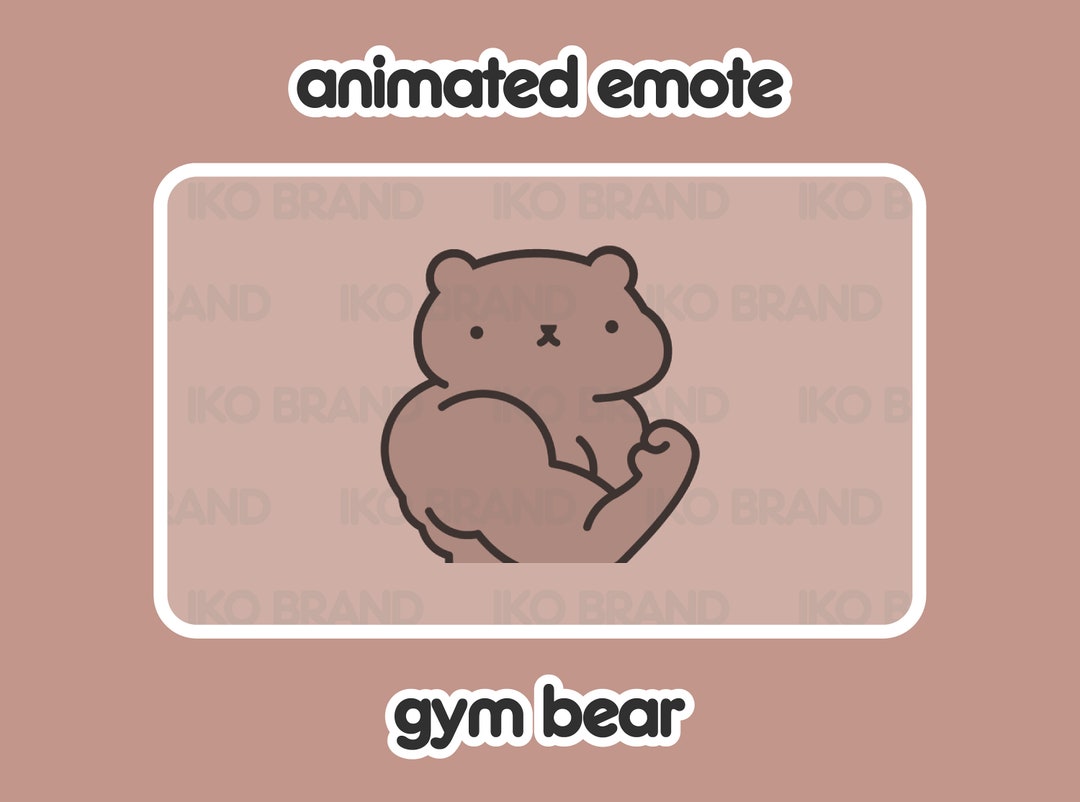 Animated Emote - Gym Bear | Cute | Kawaii | Chibi | Twitch, Youtube ...