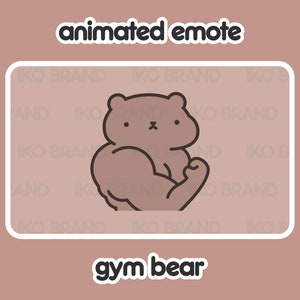 Animated Emote - Gym Bear | Cute | Kawaii | Chibi | Twitch, Youtube ...