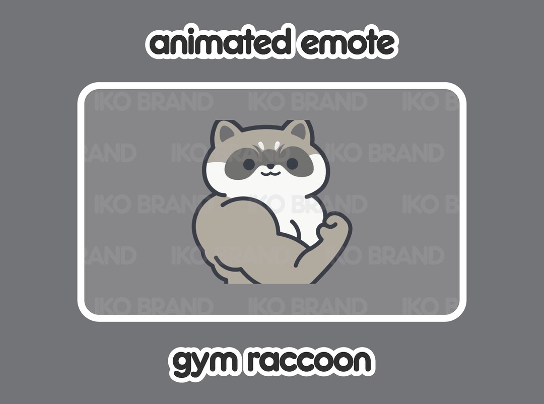 Animated Emote - Gym Raccoon | Cute | Kawaii | Chibi | Twitch, Youtube ...