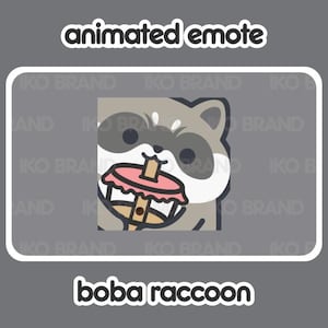 Animated Emote - Raccoon Boba | Bubble Tea | Cute | Kawaii | Chibi ...
