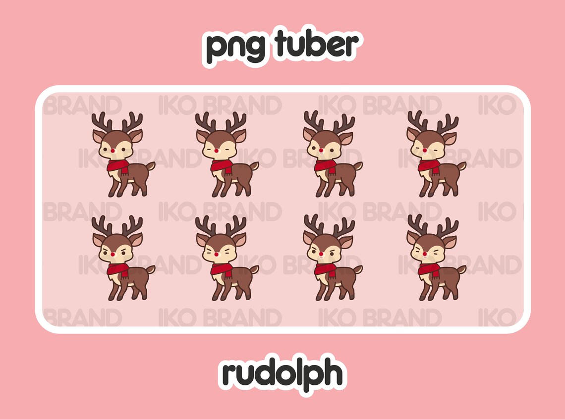 Pngtuber - Rudolph | Red Nose | Cute | Chibi | Kawaii | Twitch ...