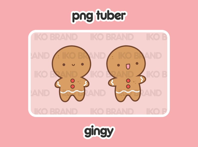 Gingerbread Man Pngtuber Avatar – Chibi Vtuber, Ready to Use (digital ...