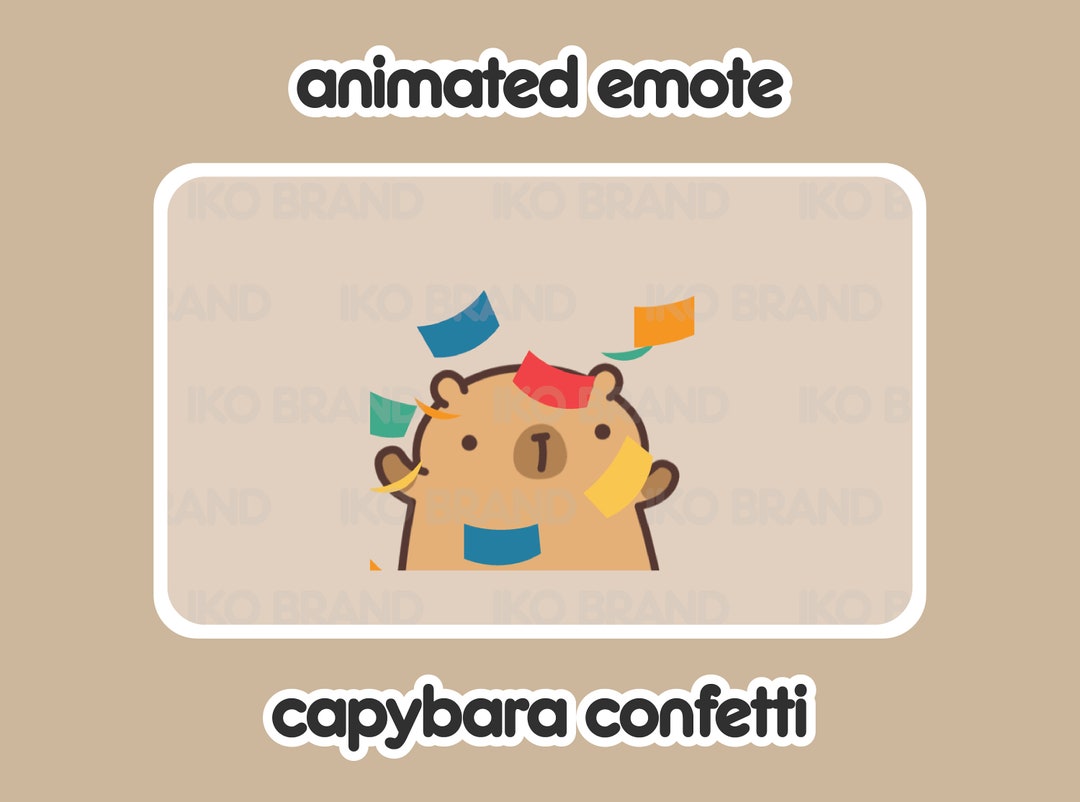 Animated Emote - Capybara Confetti Party Hype | Cute | Kawaii | Chibi ...