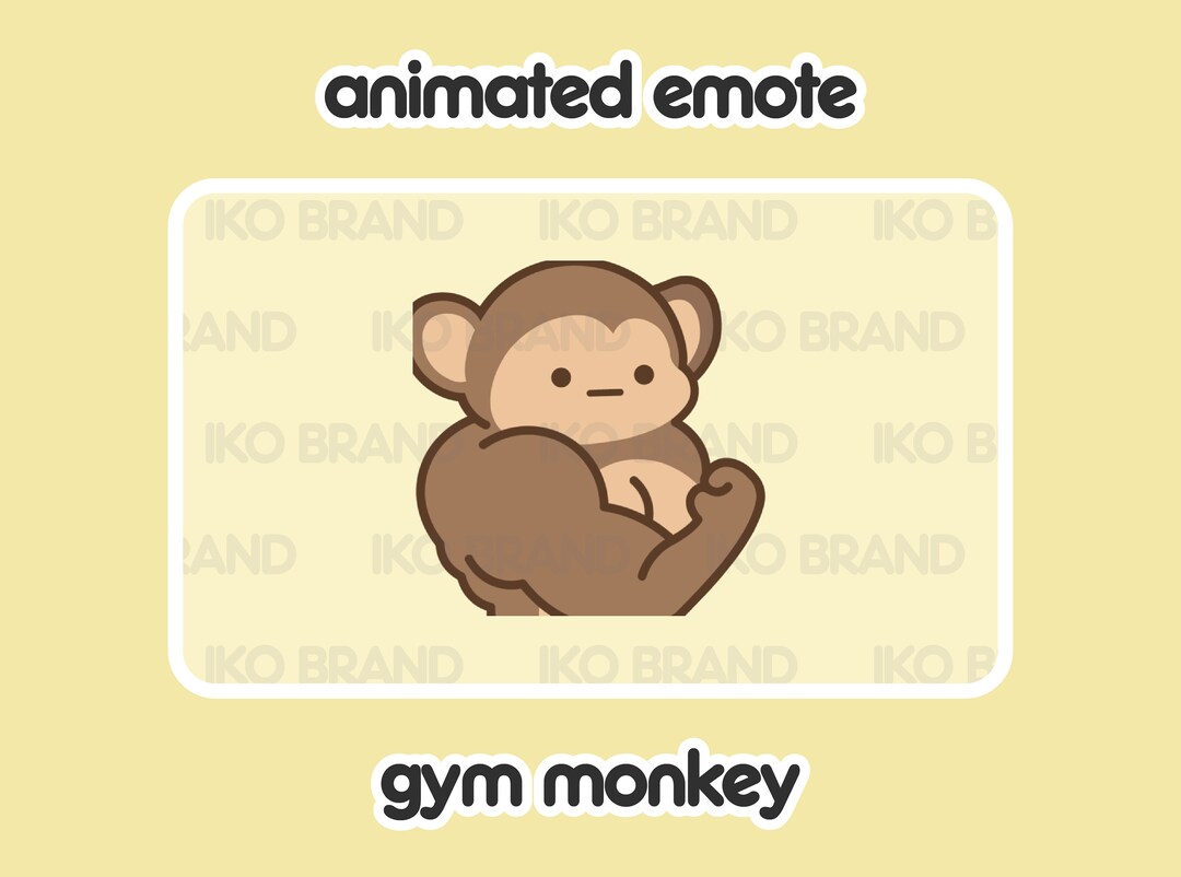 Animated Emote - Gym Monkey | Cute | Kawaii | Chibi | Twitch, Youtube ...