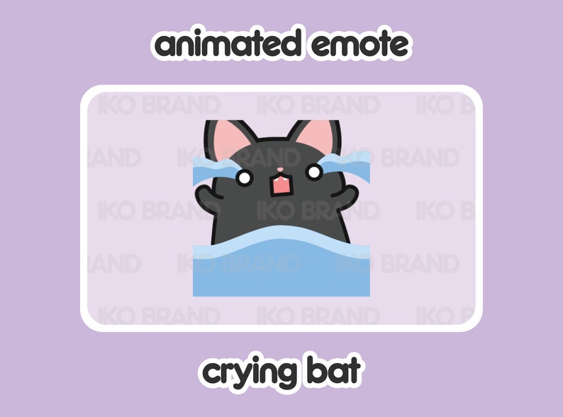 Animated Emote Crying Bat Cute Kawaii Chibi Twitch, Youtube, Discord ...