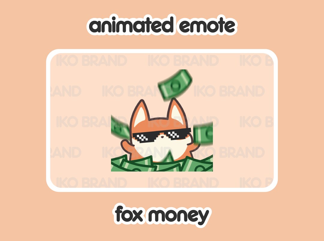 Animated Emote - Fox Rich Money Hype | Cute | Kawaii | Chibi | Twitch ...