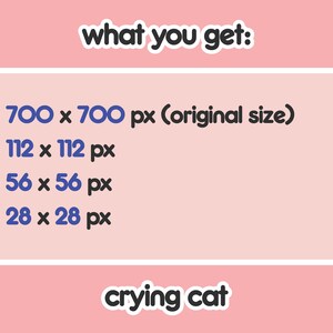 Animated Emote Crying Cat Cute Kawaii Chibi Twitch - Etsy