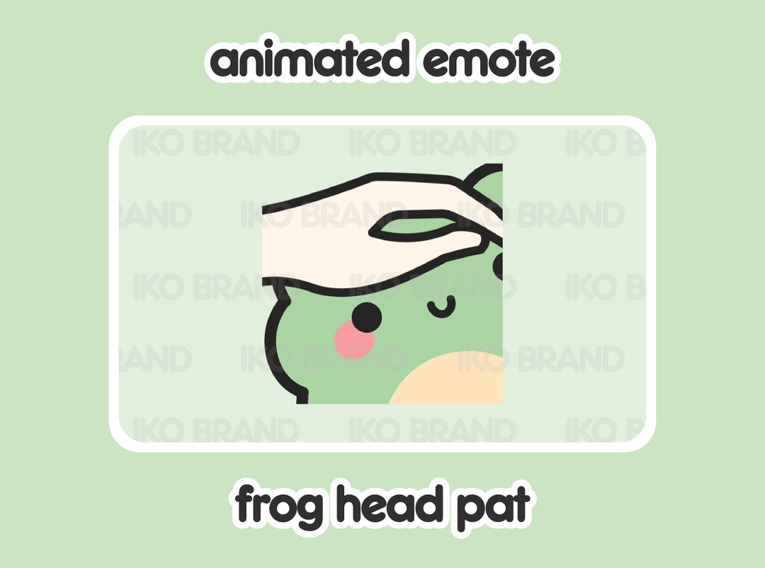 Animated Emote - Frog Head Pat | Petting | Cute | Kawaii | Chibi ...