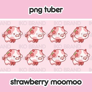 Pngtuber - Strawberry Cow | Chibi | Cute | Kawaii | Twitch | Youtube ...