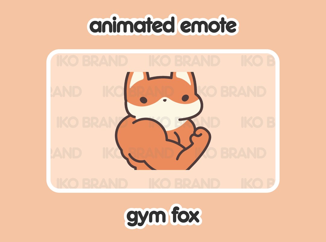 Animated Emote - Gym Fox | Cute | Kawaii | Chibi | Twitch, Youtube ...