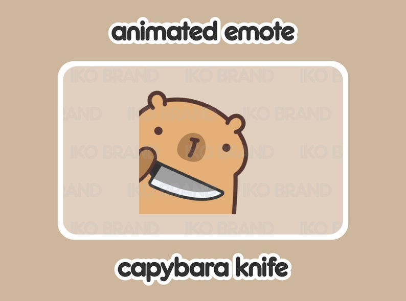 Animated Emote Capybara Evil Knife Stabbing Cute Kawaii Chibi Twitch ...