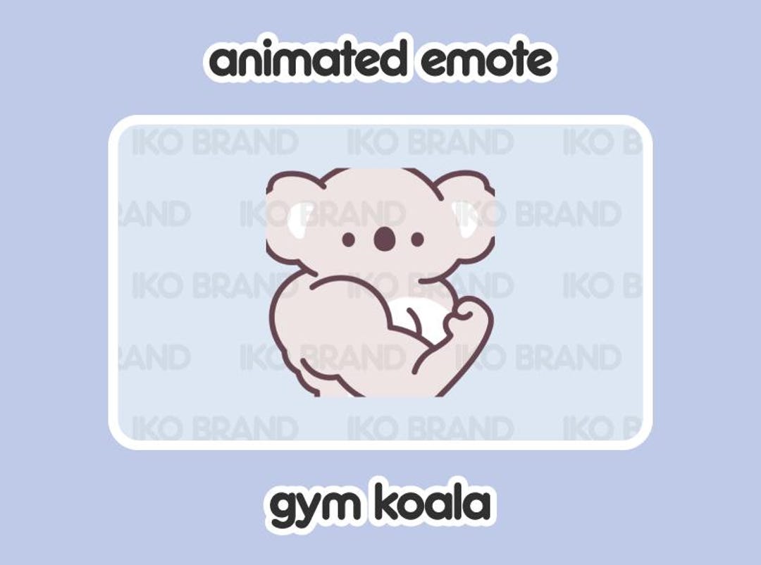 Animated Emote - Gym Koala | Cute | Kawaii | Chibi | Twitch, Youtube ...