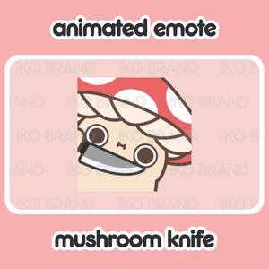 Animated Emote Mushroom Evil Knife Stabbing Cute Kawaii Chibi Twitch ...