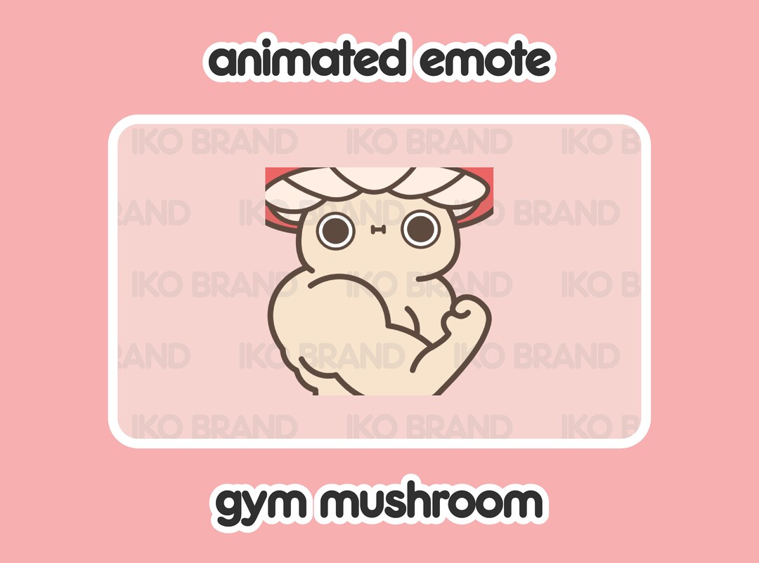 Gym Mushroom Animated Emote – Chibi Kawaii GIF, Twitch/discord (digital ...