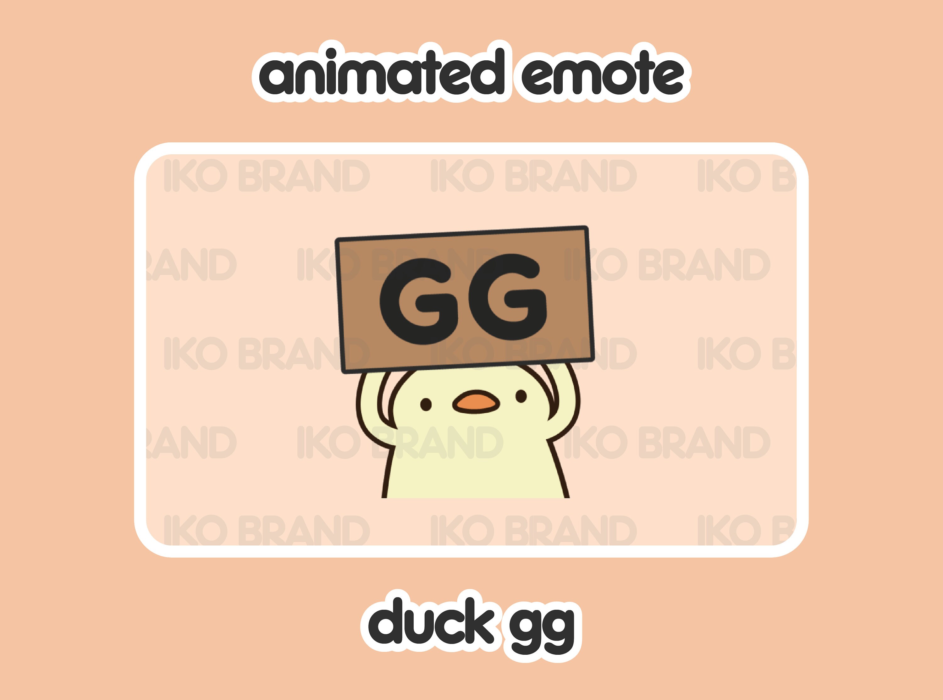 Animated Emote Duck GG Cute Kawaii Chibi Twitch, Youtube, Discord ...