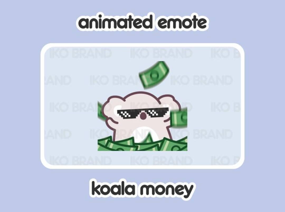 Koala Rich Money Animated Emote: Twitch, Youtube, Discord (GIF Digital ...