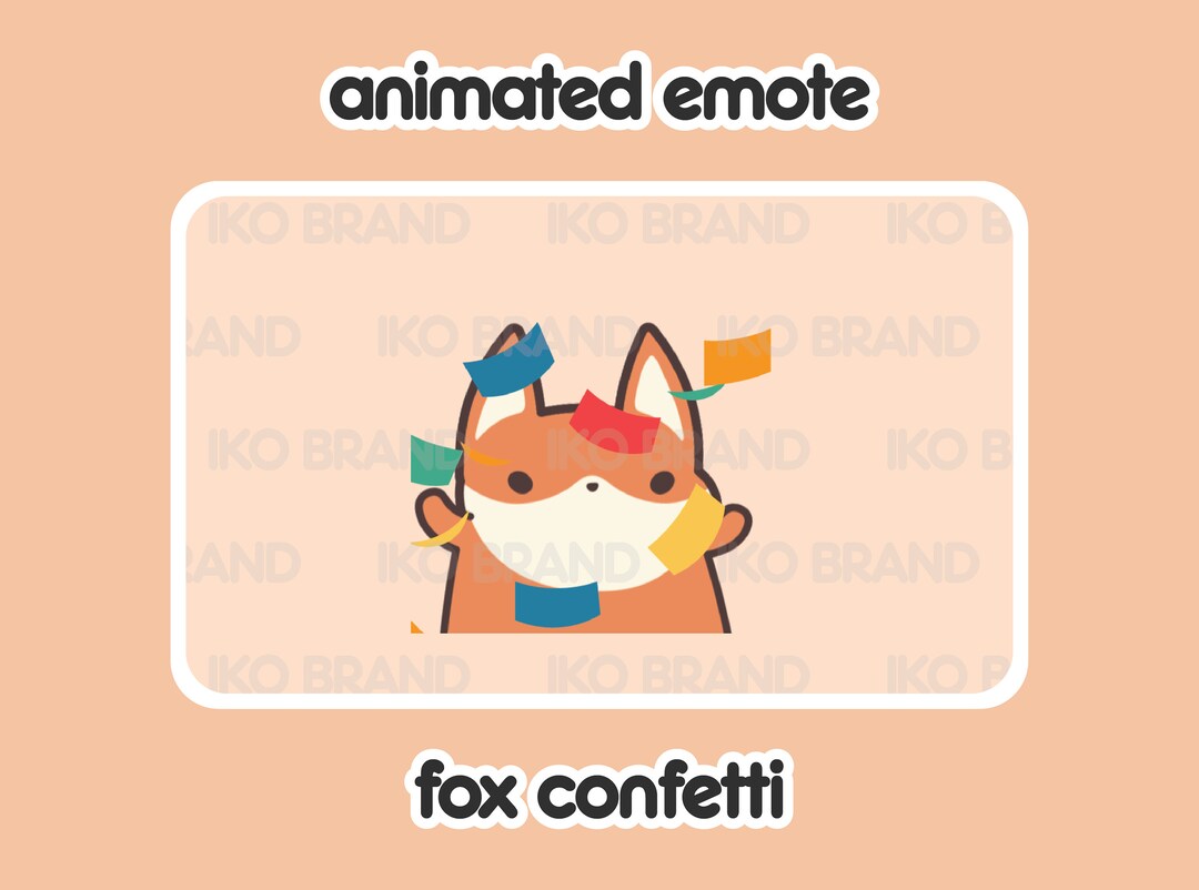 Animated Emote - Fox Confetti Party Hype | Cute | Kawaii | Chibi ...