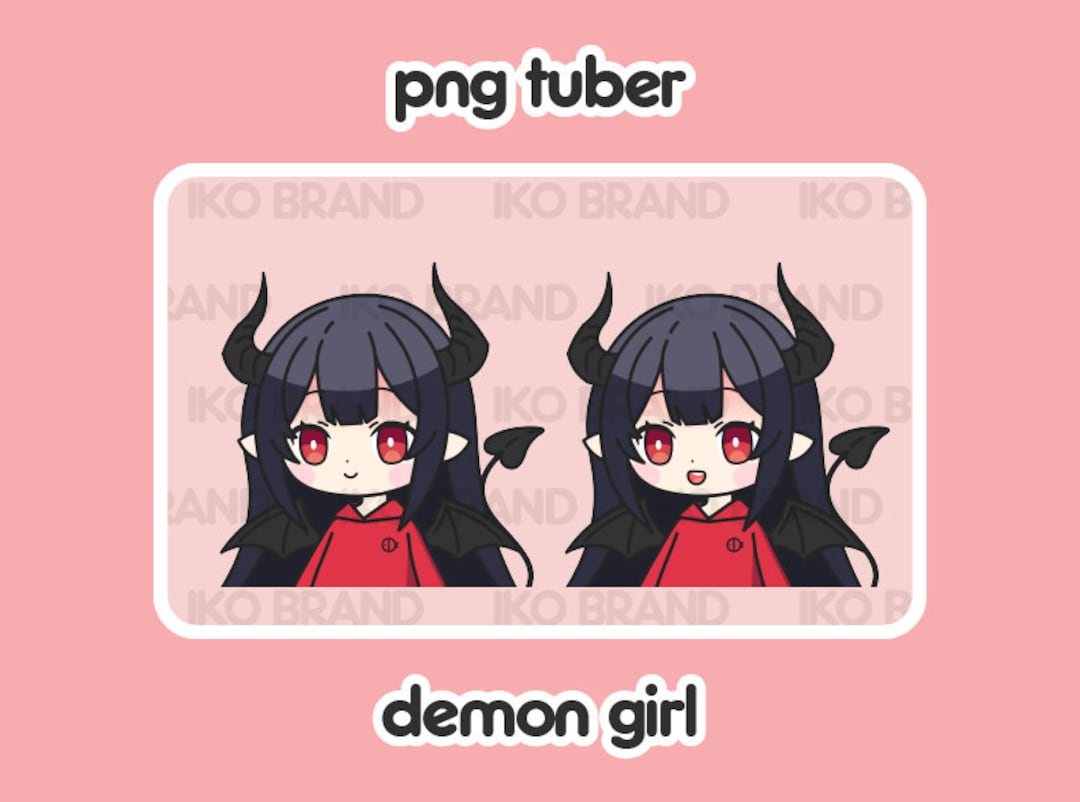 Pngtuber - Demon Girl | Gamer | Chibi | Cute | Kawaii | Twitch ...