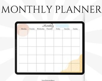 Monthly Planner Goodnotes Template, Undated Monthly Planner, Monthly ...