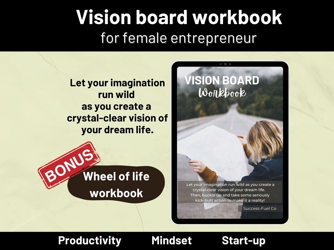 Vision Board Workbook Goal Setting Personal Development Manifesting ...