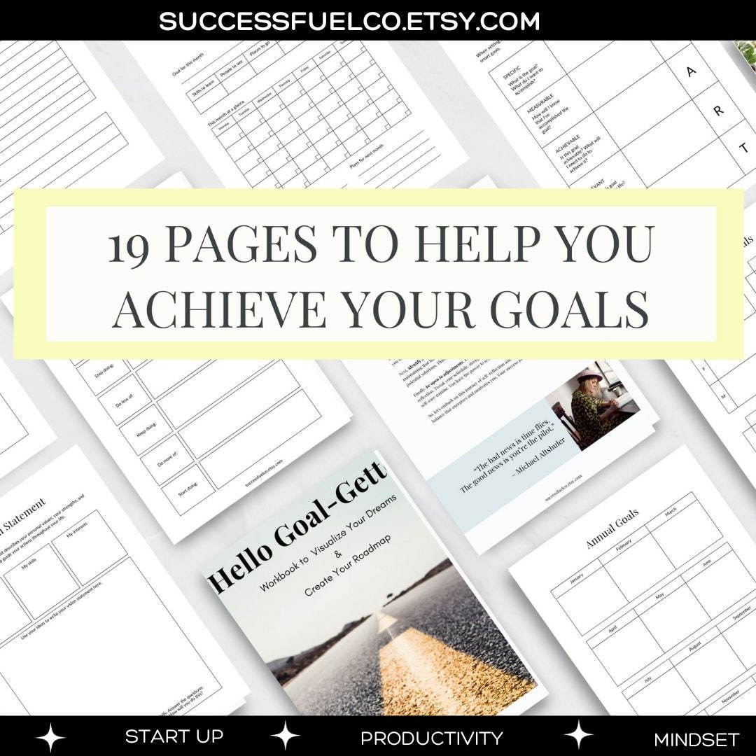 Goal-setting Workbook, Vision Board, Smart Goals, Goal Tracker, Goal ...