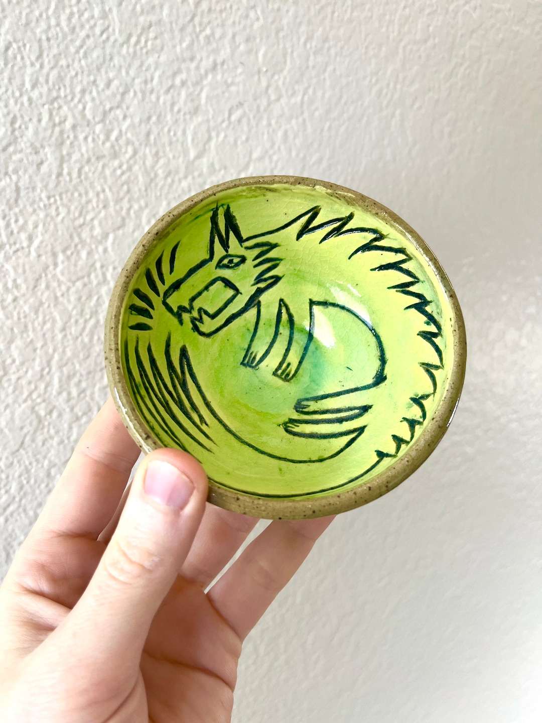 Wolf Sauce Bowl Handmade Wheel Thrown Ceramic Pottery - Etsy