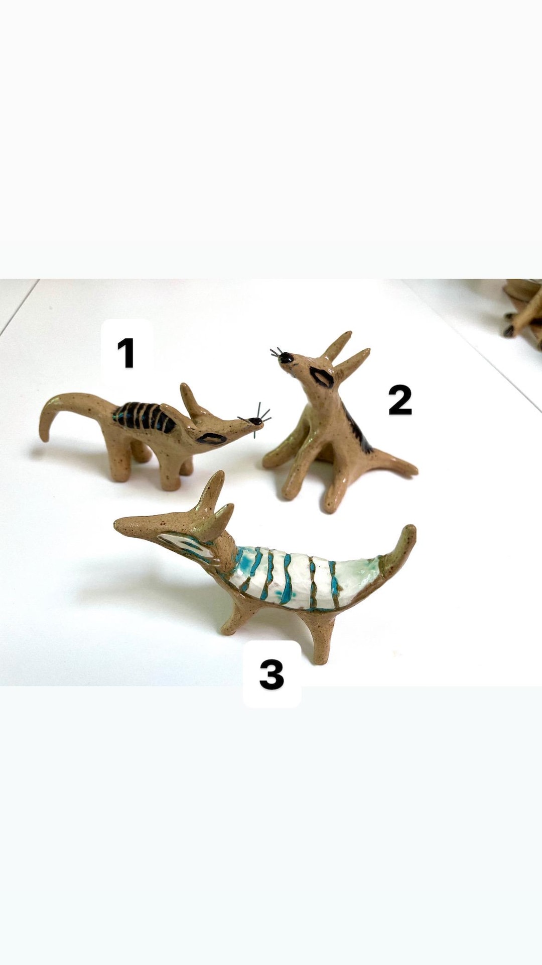 Thylacine Creatures Sculpture Handmade Ceramic Pottery Tasmanian Tiger ...