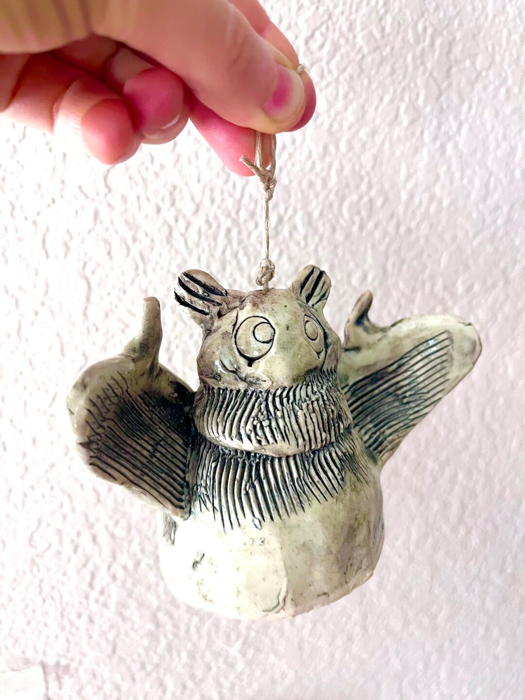 Owl/mothman Bell Ceramic Pottery - Etsy