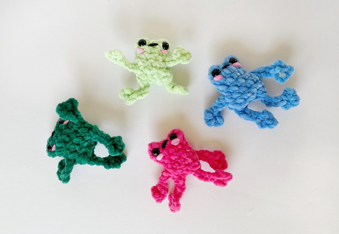 Crocheted Mini Leggy Frog Friend / Stress Ball Stuffie / Amigurami ...