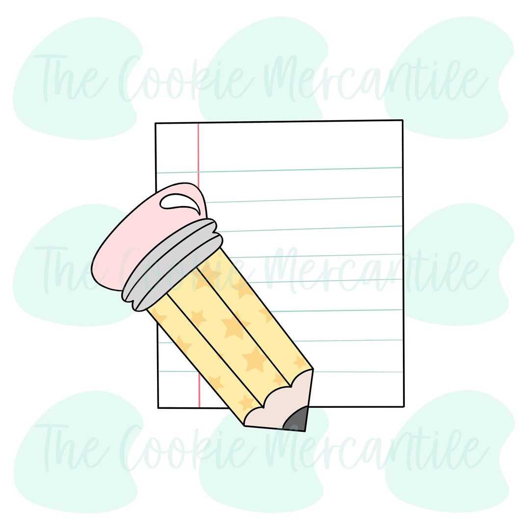 Pencil Notebook Paper - Cookie Cutter - Etsy