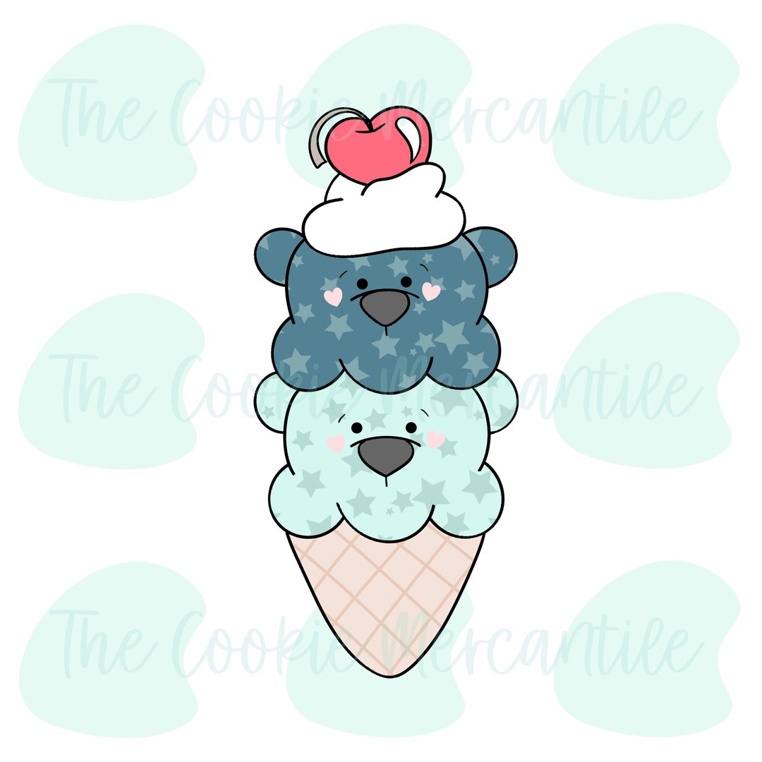 Beary Sweet Ice Cream Stack [surprise Box 2022] - Cookie Cutters - Etsy