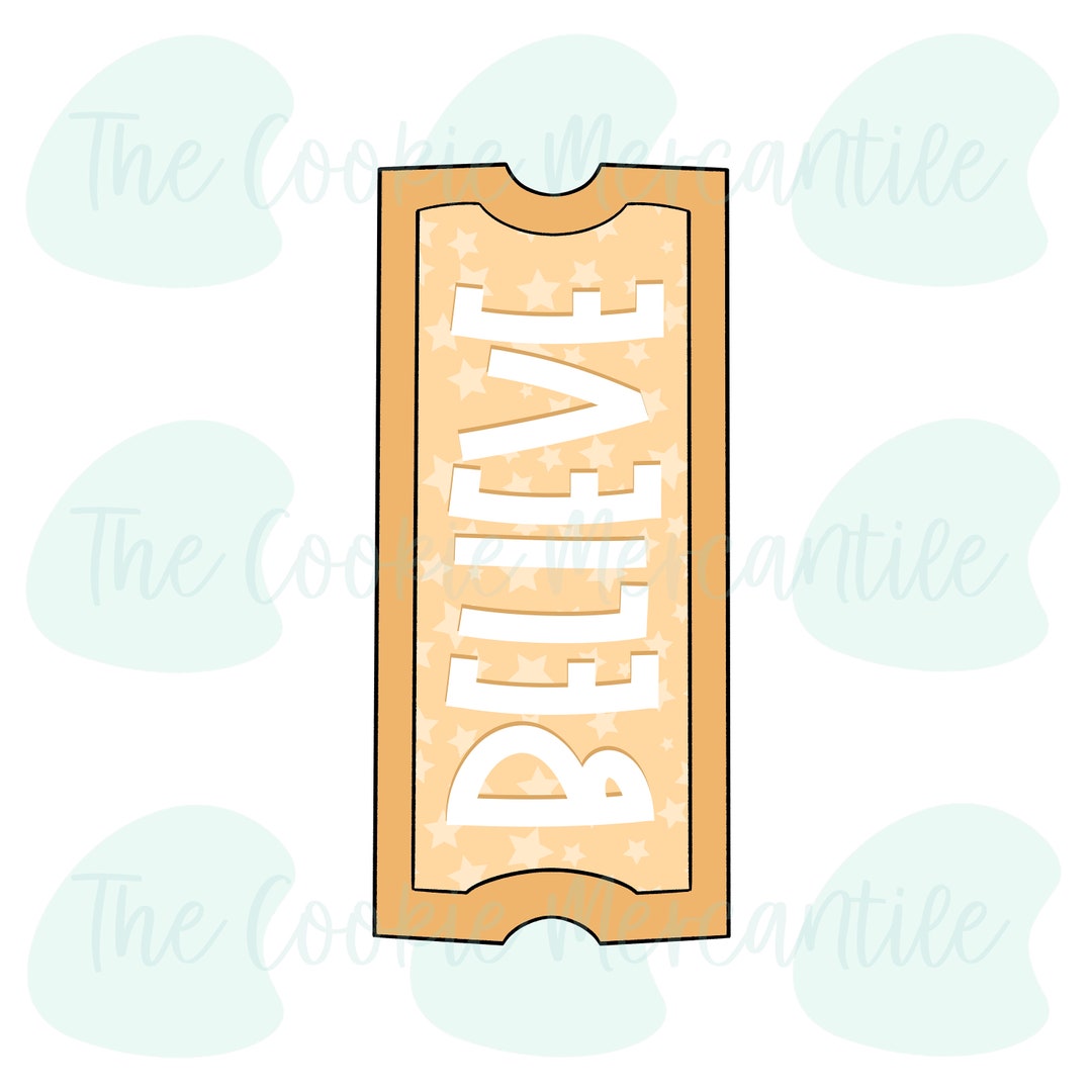 Train Ticket Stick [polar Express Set] - Cookie Cutter - Etsy